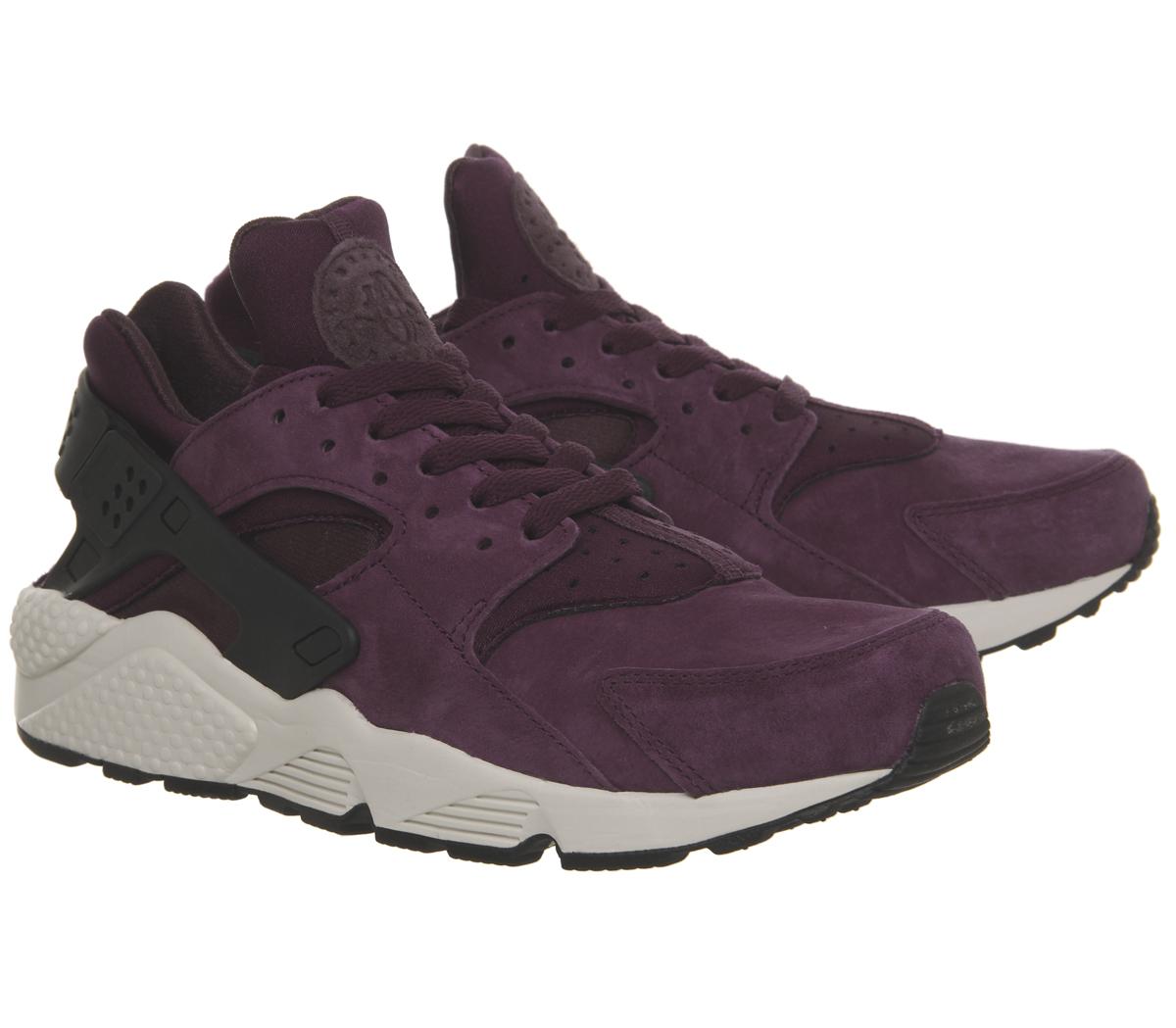 Nike Air Huarache Trainers Bordeaux Black Light Bone Deep Burgundy ...