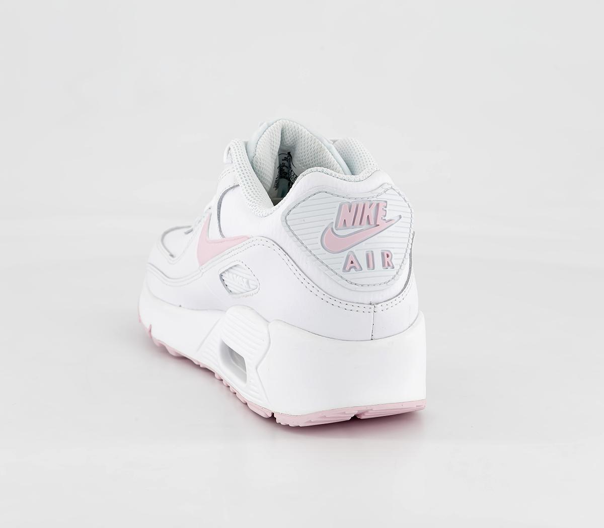 Nike Air Max 90 Junior Trainers White Pink Foam White White - Women's ...