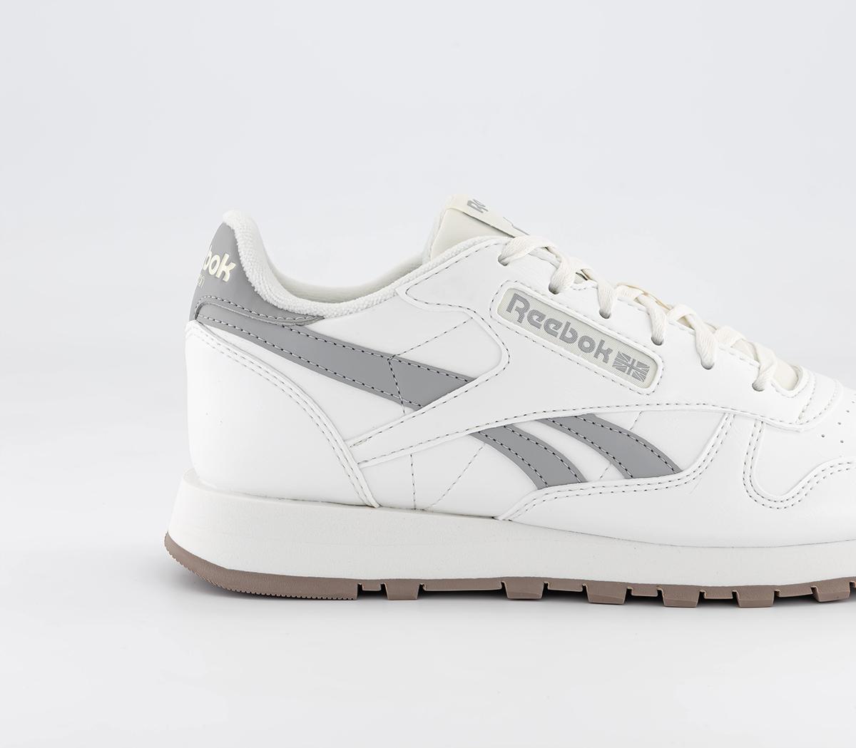 Reebok Classic Leather W Trainers Chalk Pure Grey 3 Taupe Vegan - Women ...