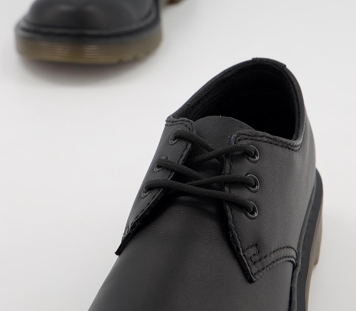 Dr. Martens 3 Eye Lace Junior Shoes Black Leather - Unisex