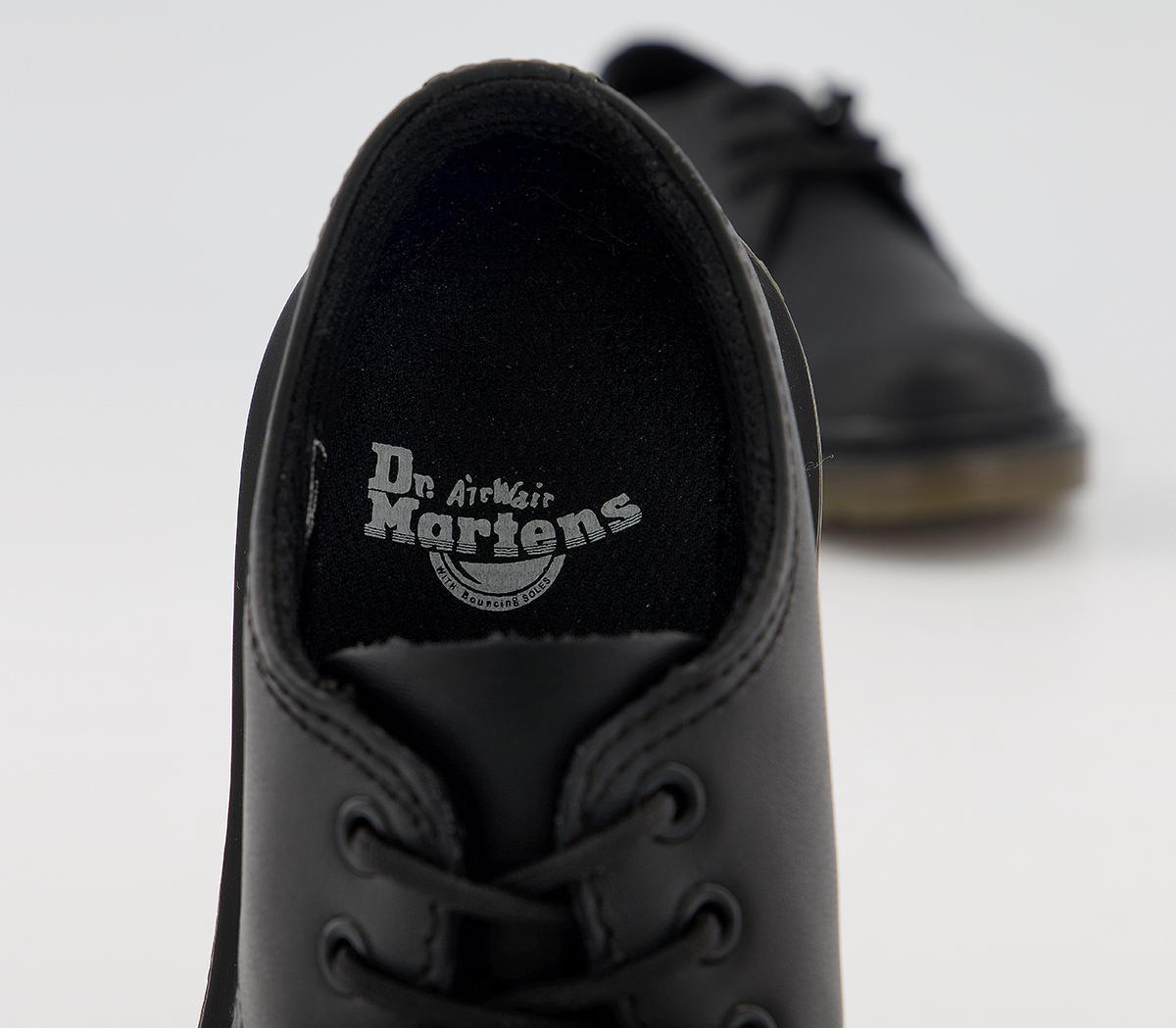 Dr. Martens 3 Eye Lace Junior Shoes Black Leather - Unisex