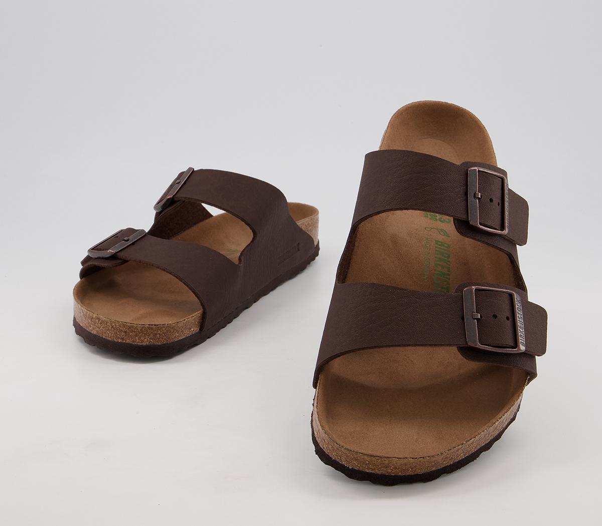BIRKENSTOCK Arizona Two Strap Sandals Brown Saddle Matt Vegan - Men’s ...