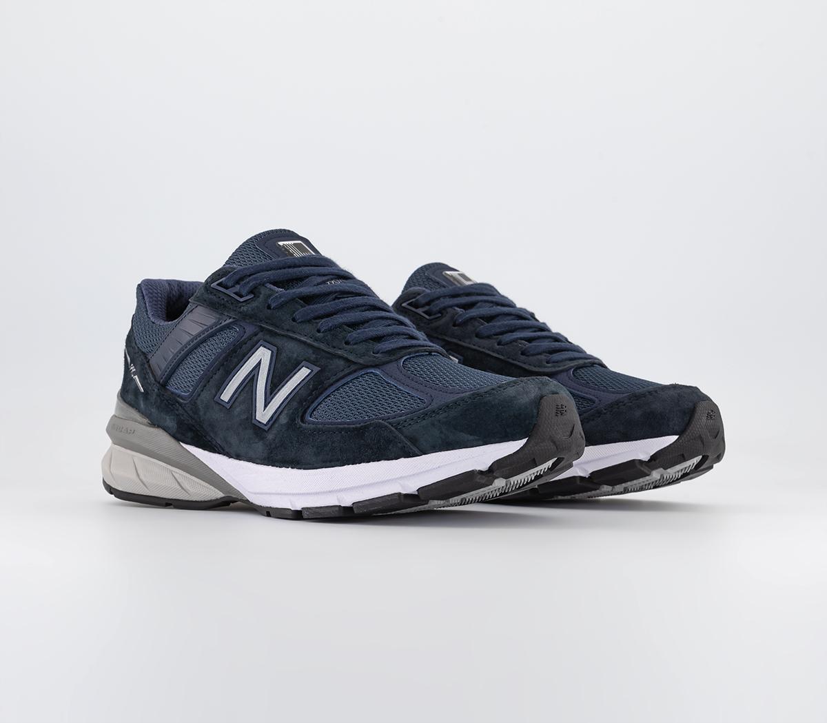 New Balance M990 Trainers Navy Silver - Men's Premium Sneakers
