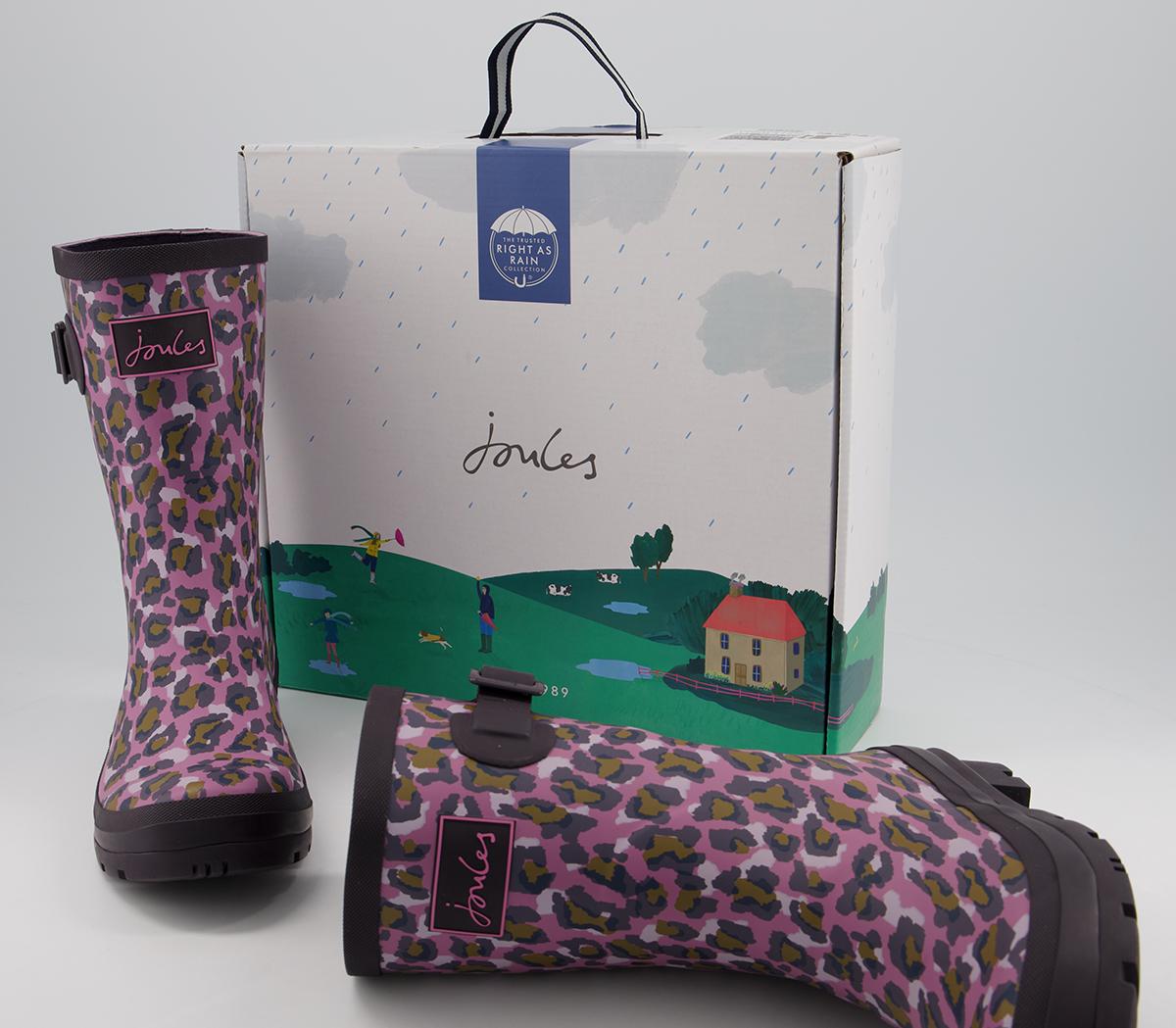 Joules Molly Welly Pink Leopard - Women's Ankle Boots