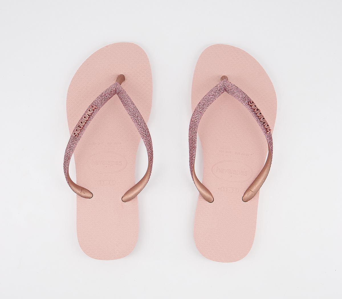 Havaianas Slim Fashion Kids Flip Flops Ballet Rose Glitter 12 - Unisex