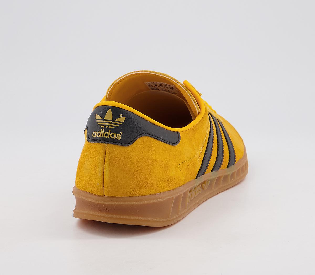 adidas Hamburg Trainers Yellow Black Gum - Men's Terrace Trainers