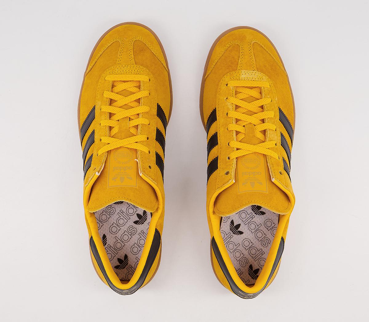 adidas Hamburg Trainers Yellow Black Gum - Men's Terrace Trainers