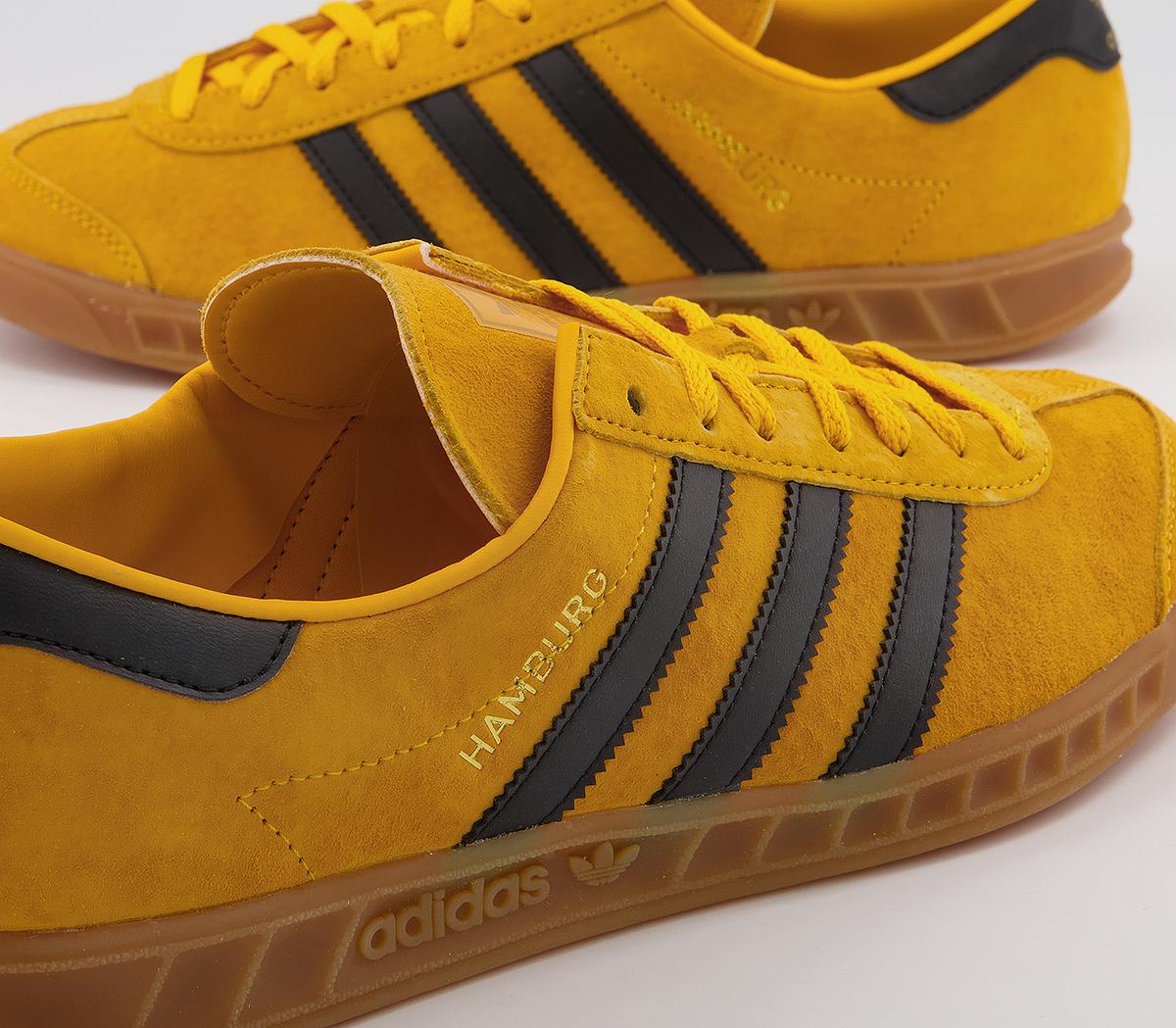 adidas Hamburg Trainers Yellow Black Gum - Men's Terrace Trainers