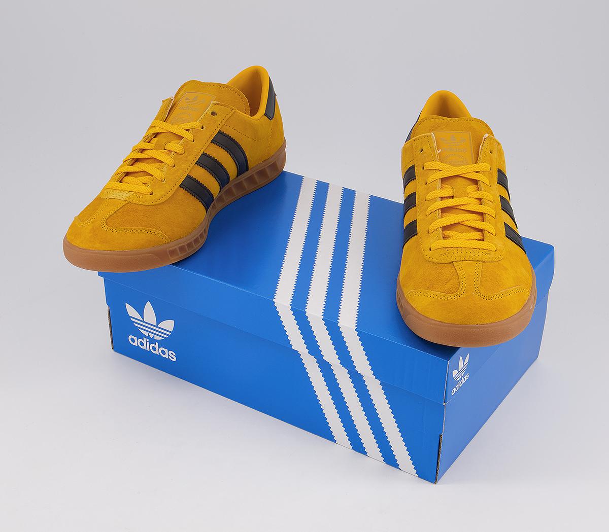 adidas Hamburg Trainers Yellow Black Gum - Men's Terrace Trainers