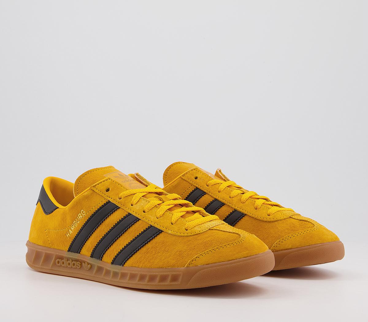 adidas Hamburg Trainers Yellow Black Gum - Men's Terrace Trainers