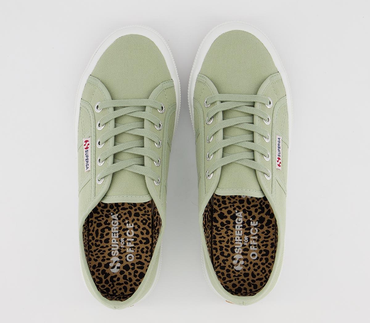 Superga 2750 Traines Green Sage Leopard Exclusive - Women's Trainers