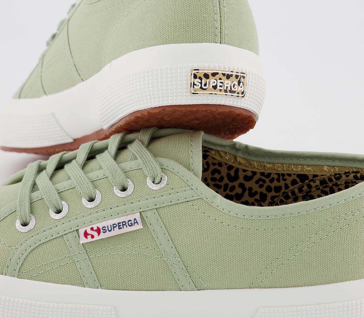 Superga 2750 Traines Green Sage Leopard Exclusive - Women's Trainers