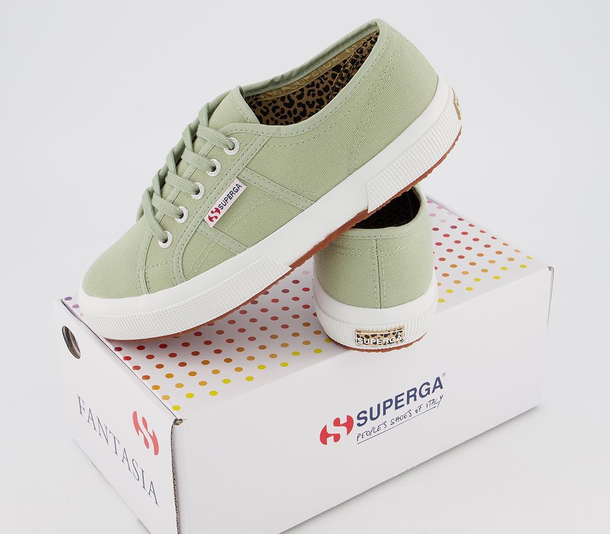 Superga 2750 Traines Green Sage Leopard Exclusive - Women's Trainers