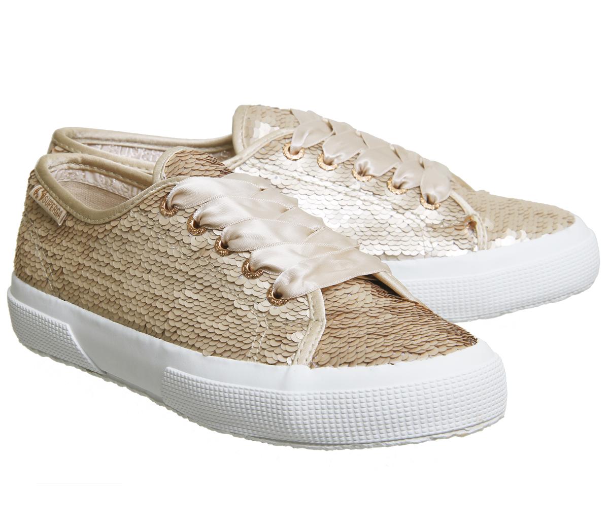 Superga 2750 Trainers Rose Gold Matte Rose Sequin - Women's Trainers