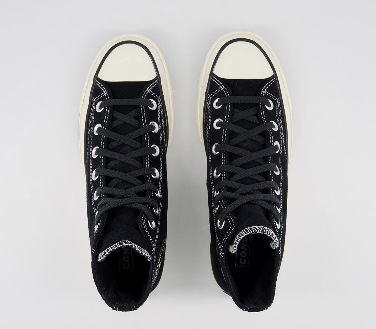 Converse All Star Hi 70s Trainers Suede Black Egret - Unisex Sports