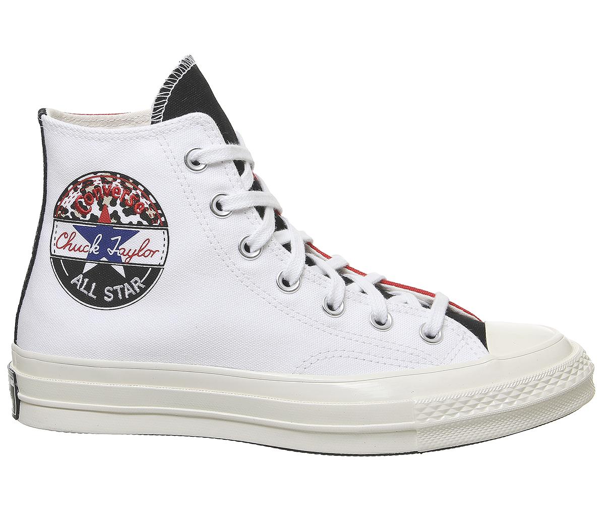 Converse All Star Hi 70s Trainers White University Red Rush Blue Logo ...