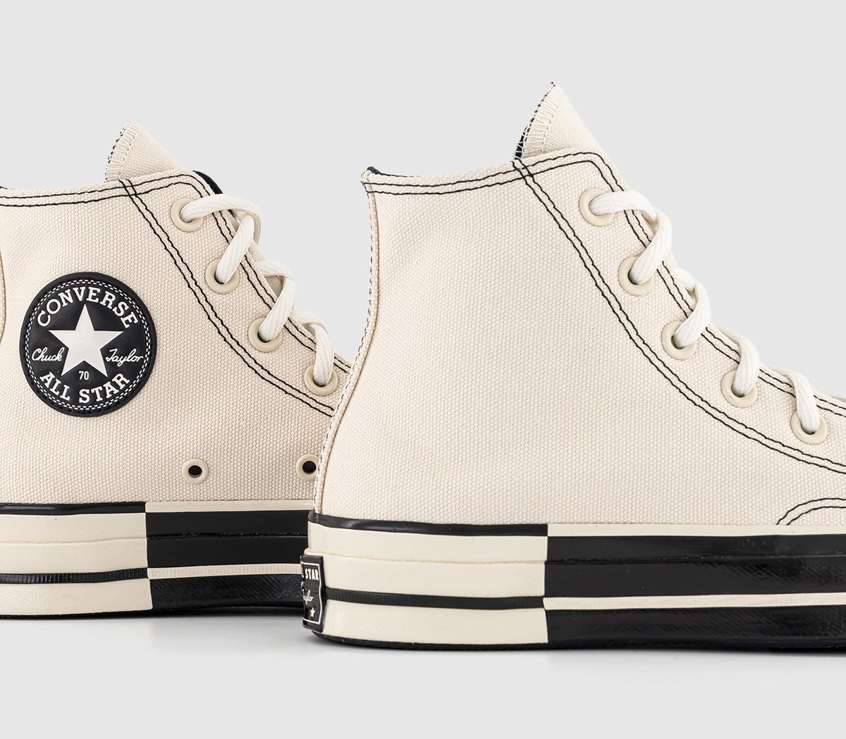 Converse All Star Hi 70 S Trainers Natural Ivory Black Shine - Unisex ...