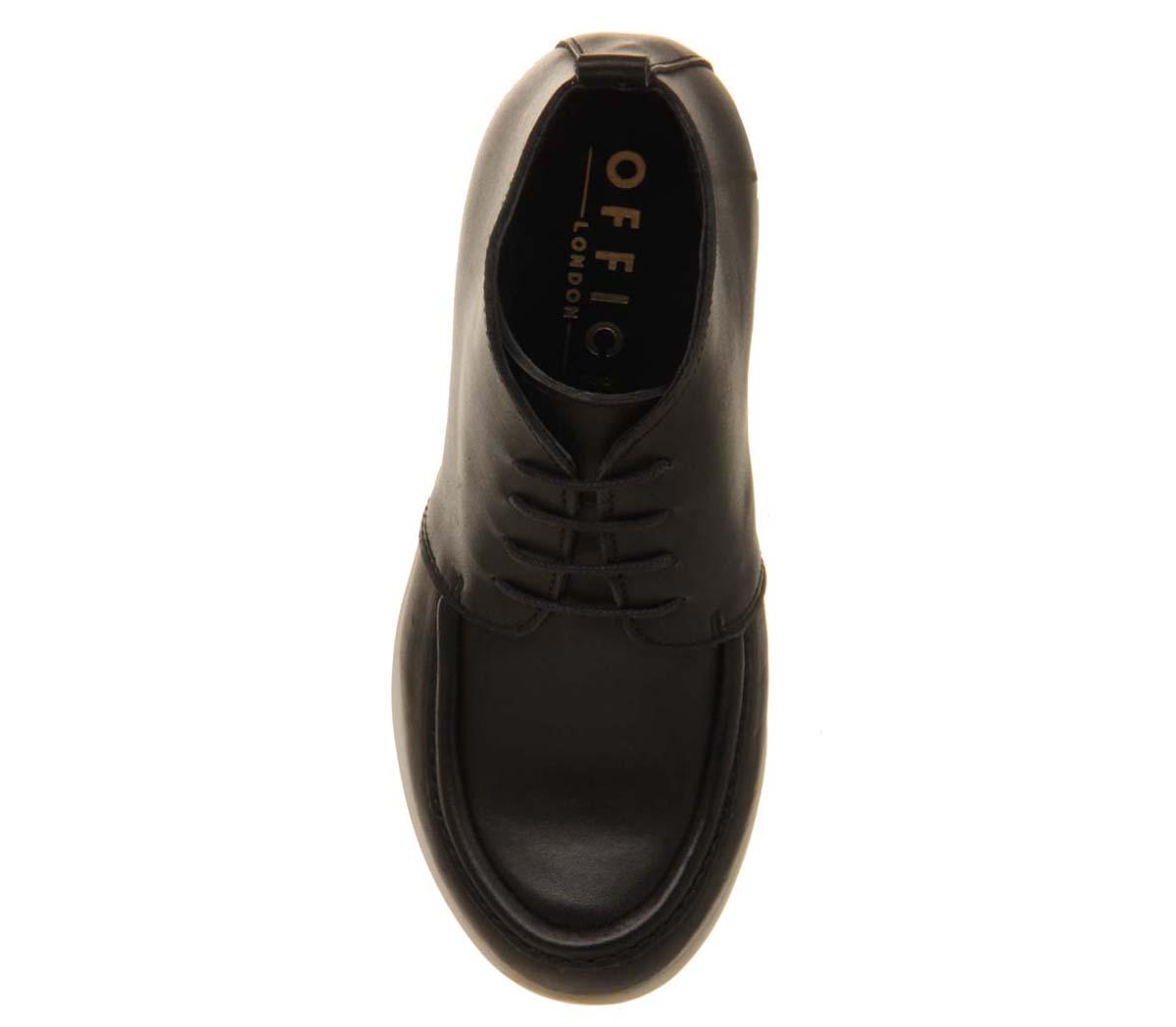 OFFICE Clarissa Lace Up Cleated Sole Black Leather White Sole - Women's ...
