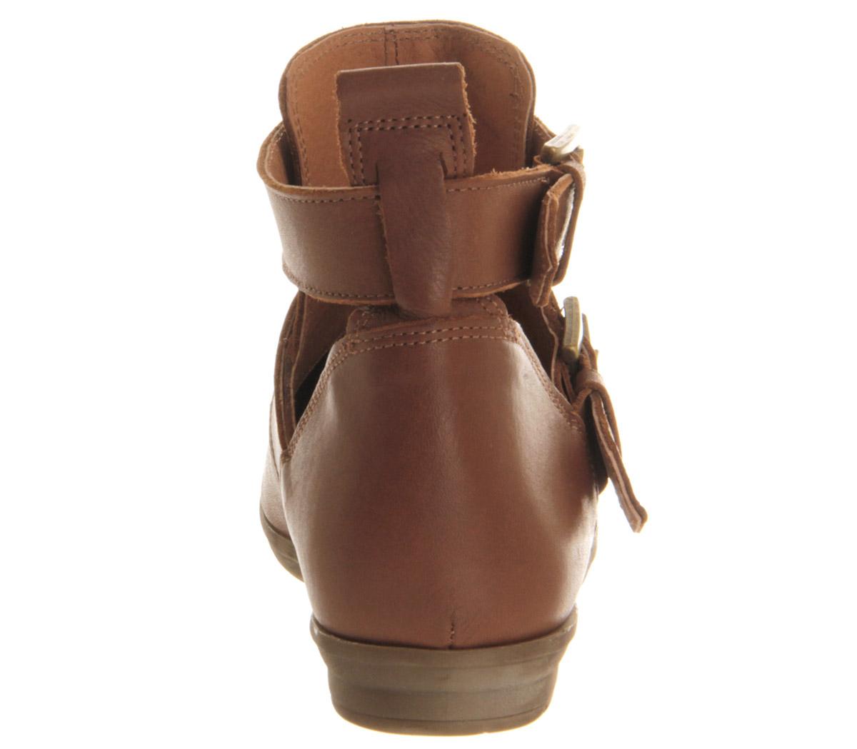 OFFICE Country Cut Out boots Tan Leather - Women's Ankle Boots