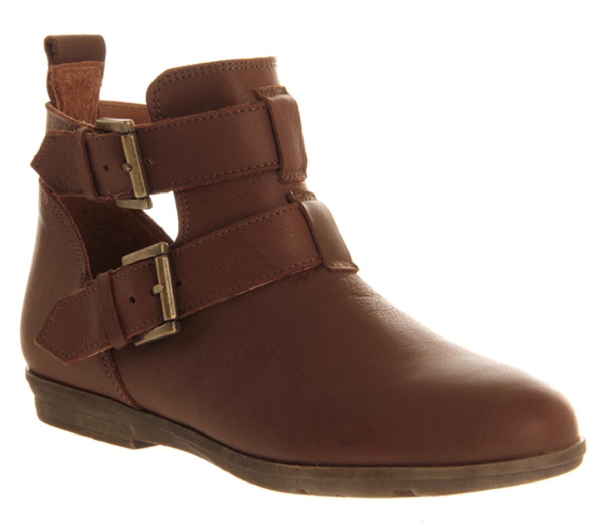 OFFICE Country Cut Out boots Tan Leather - Women's Ankle Boots