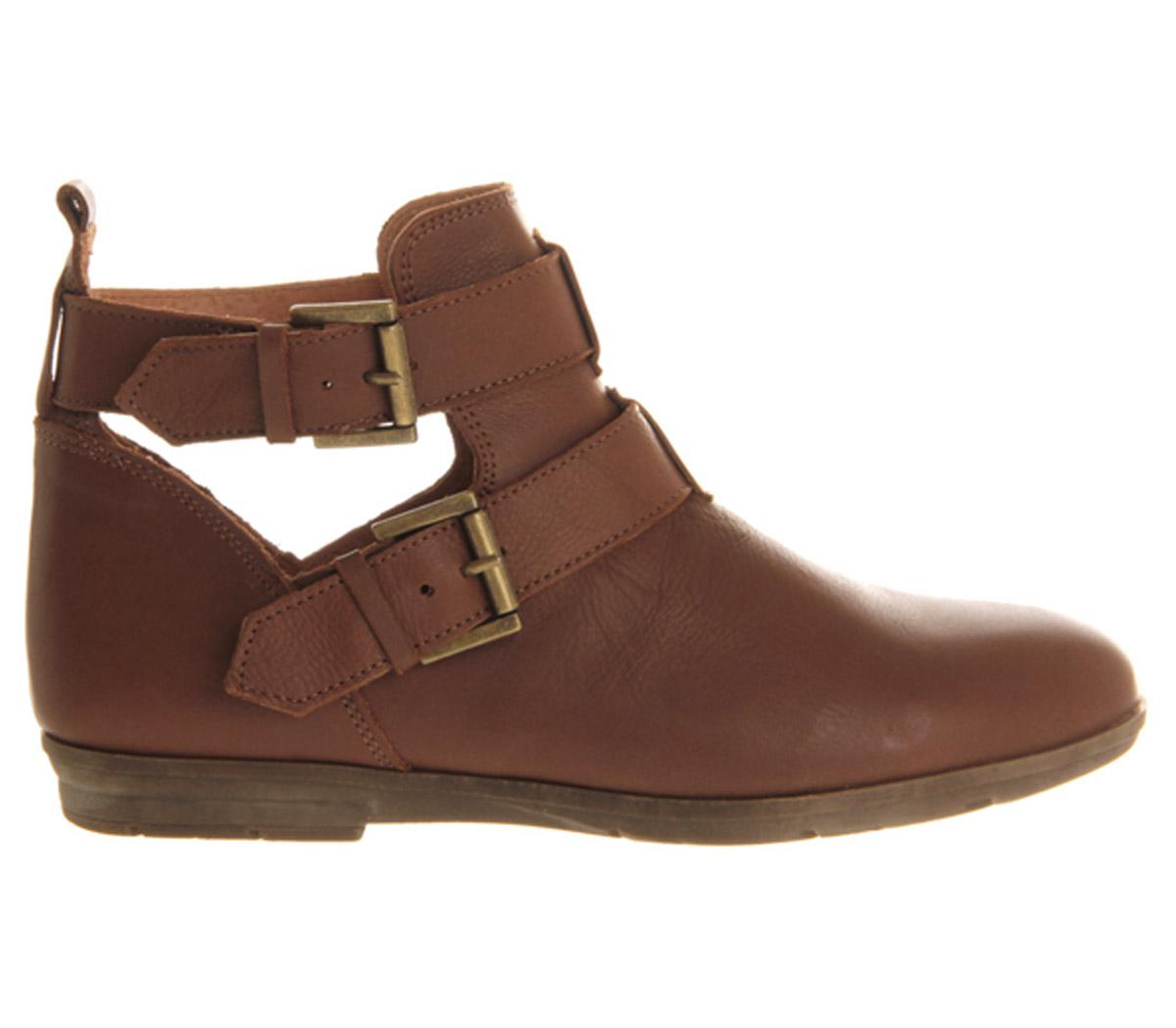 OFFICE Country Cut Out boots Tan Leather - Women's Ankle Boots