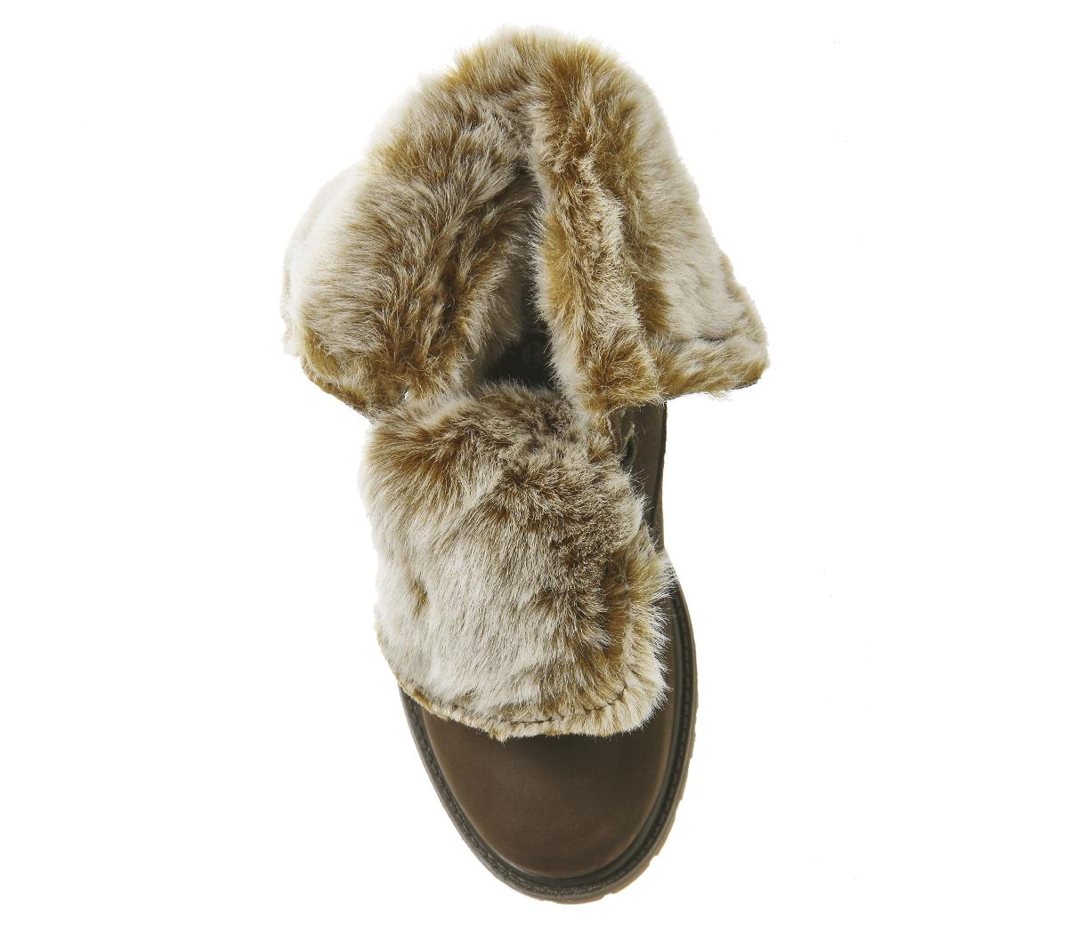 Timberland Fur Fold Down Boots Canten Nubuck Burnished - Women's Ankle ...