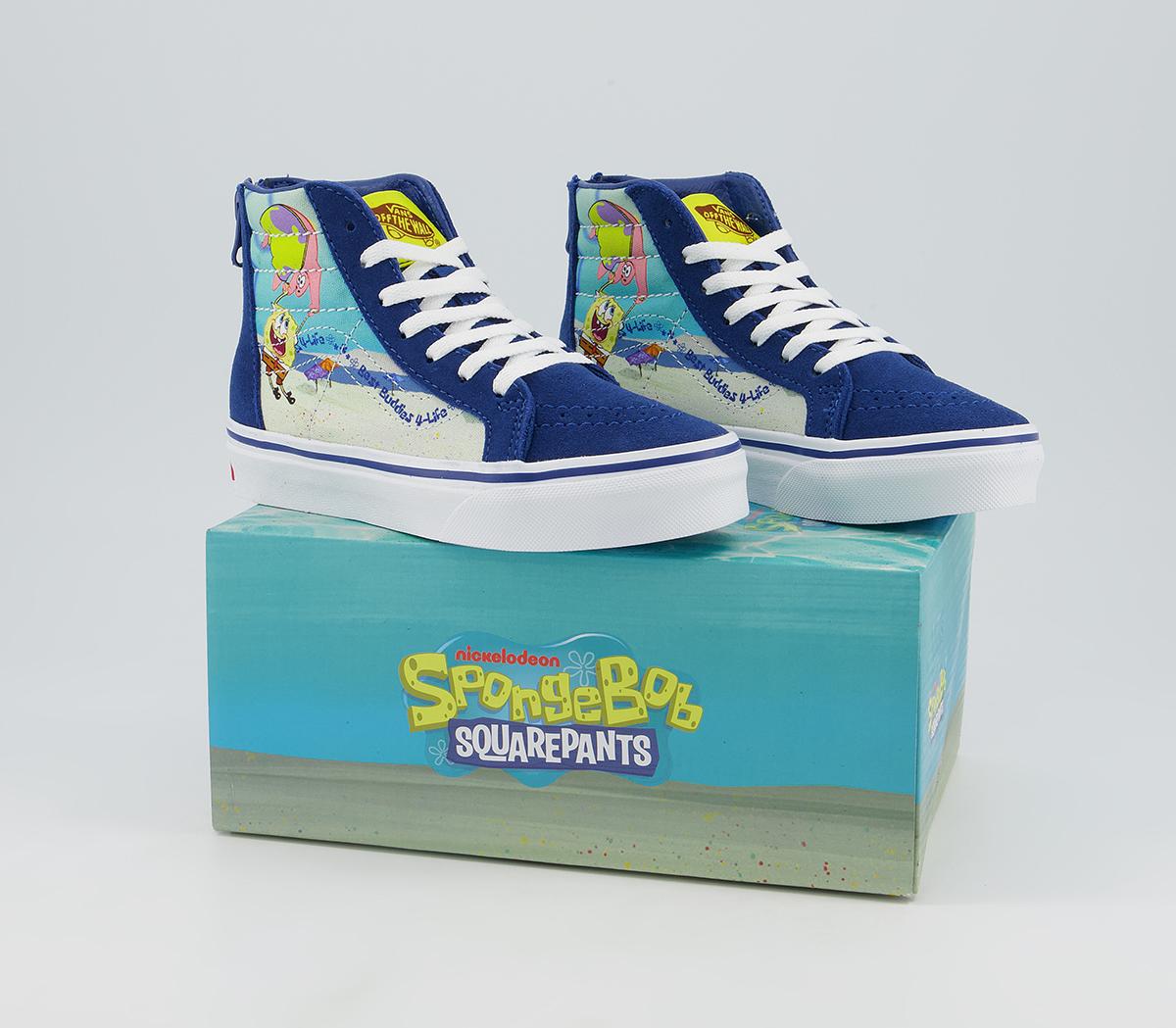 Vans Sk8 Hi Kids Trainers Spongebob Best Buddies 4life - Unisex
