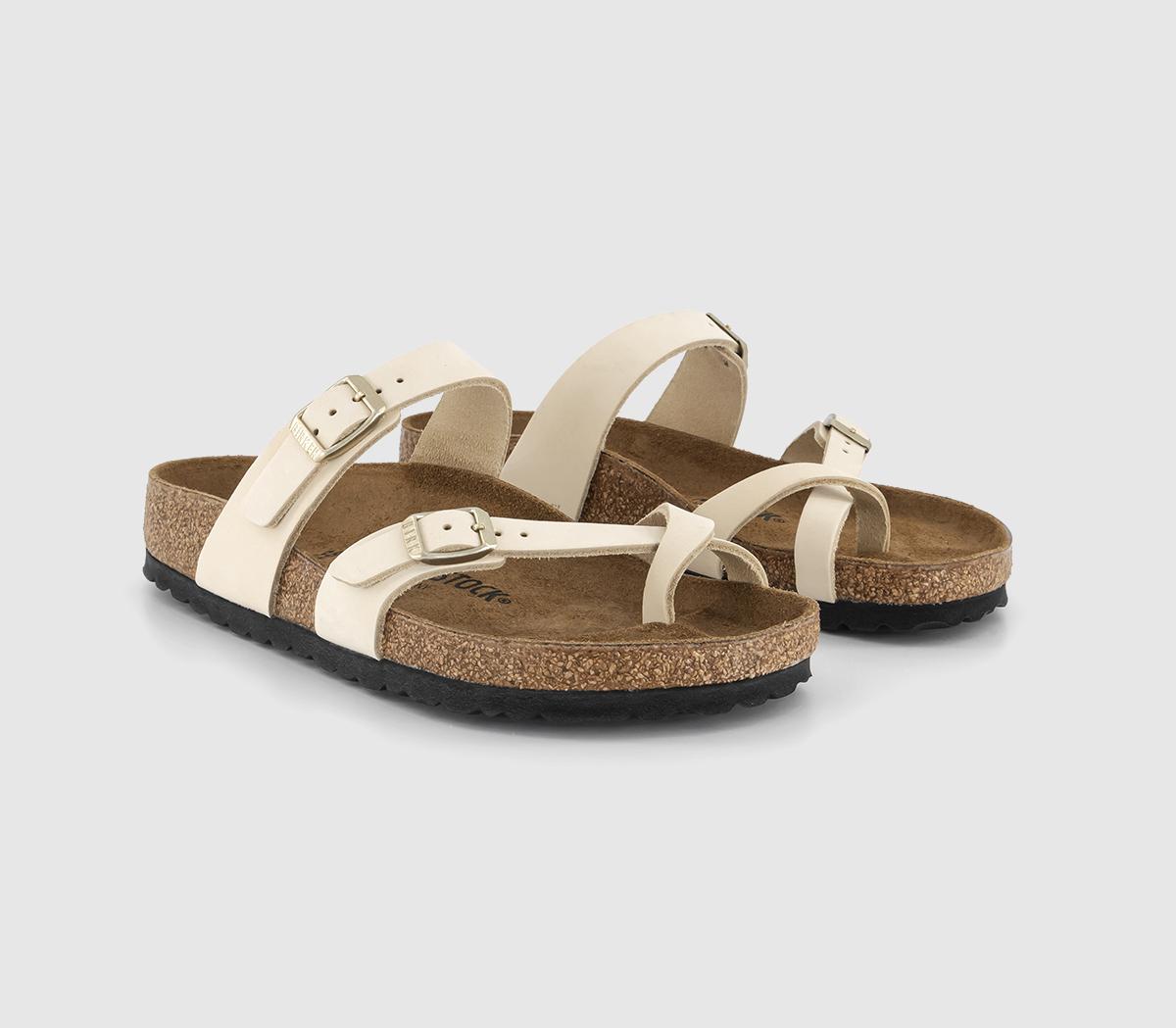 BIRKENSTOCK Mayari Cross Strap Sandals Ecru Nubuck - Women’s Sandals