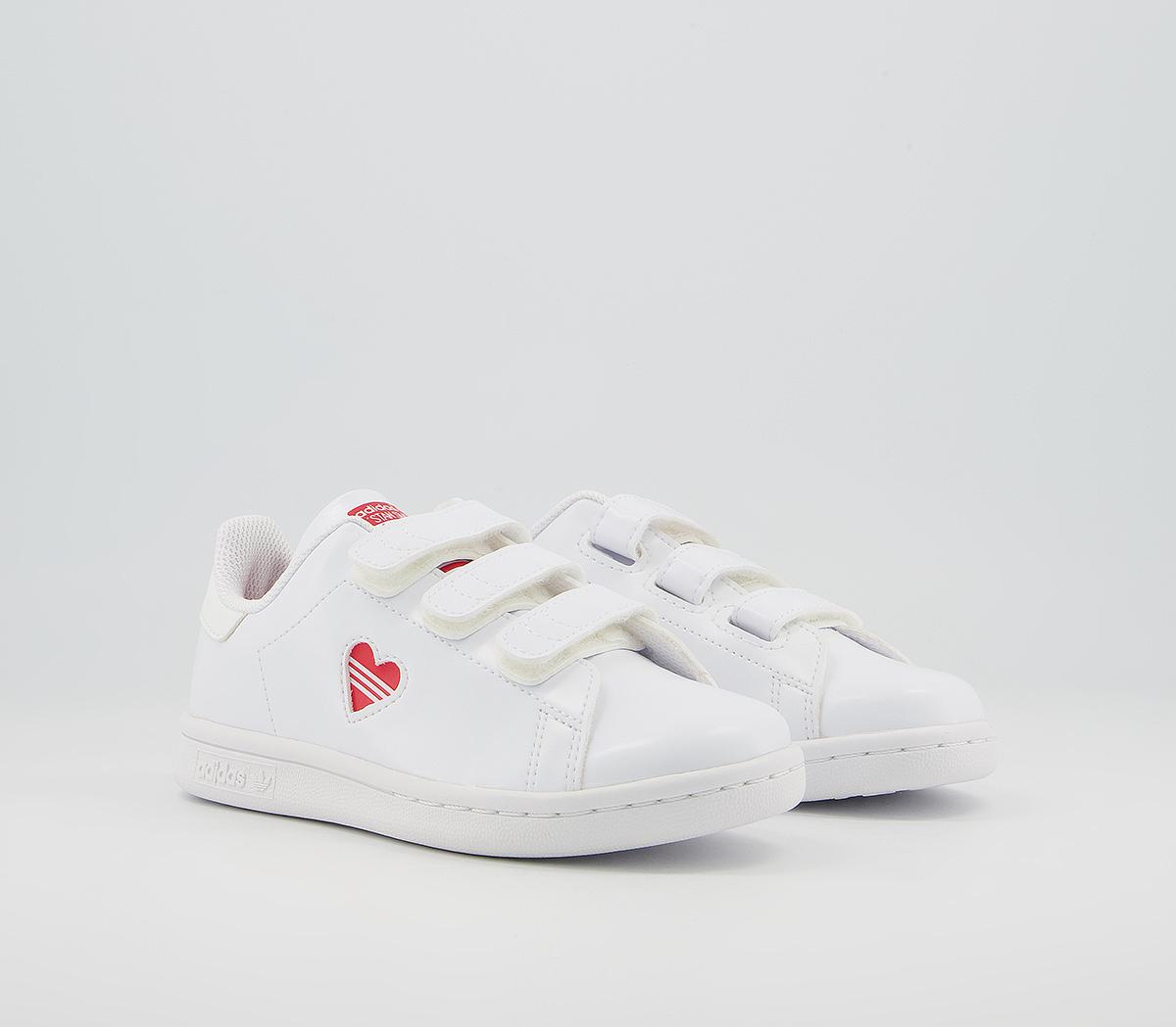 adidas Stan Smith Cf Ps Trainers White Red White Heart - Unisex