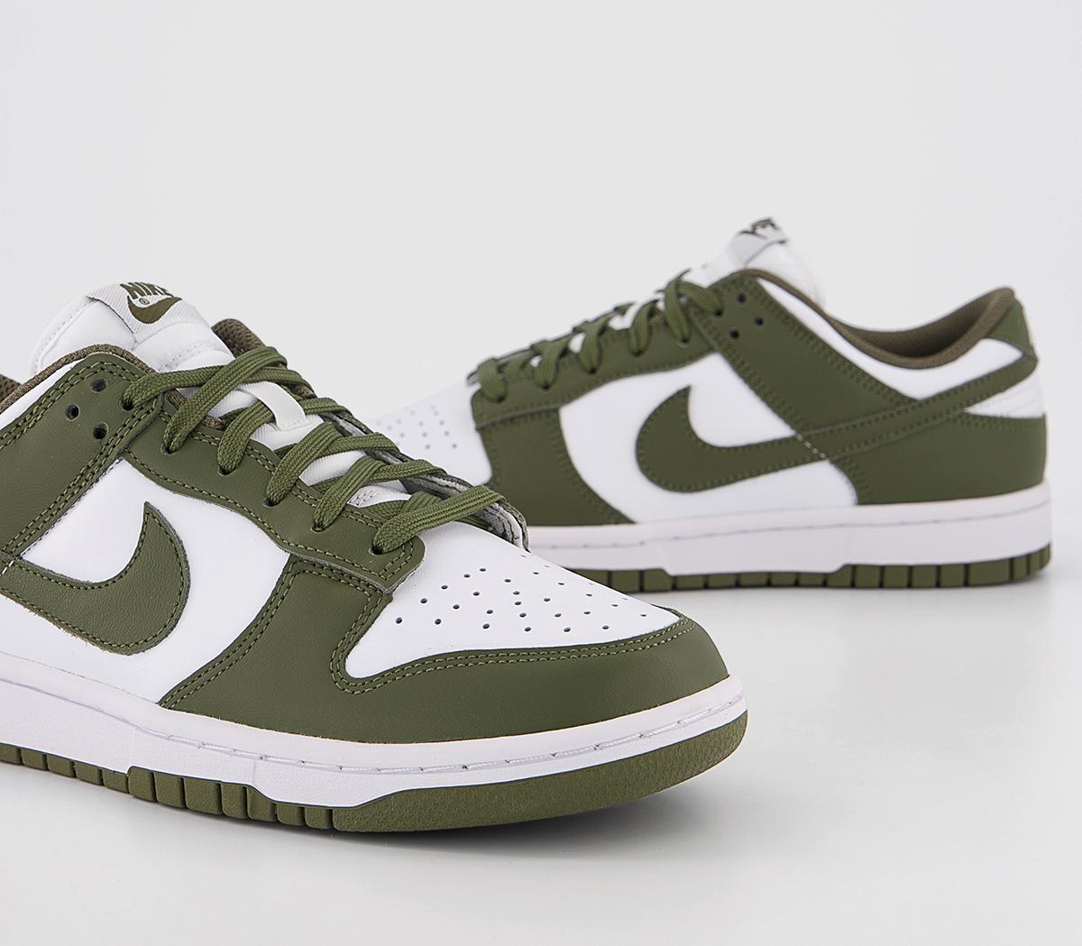 Nike Dunk Low Trainers Whte Med Olive White - Women's Trainers