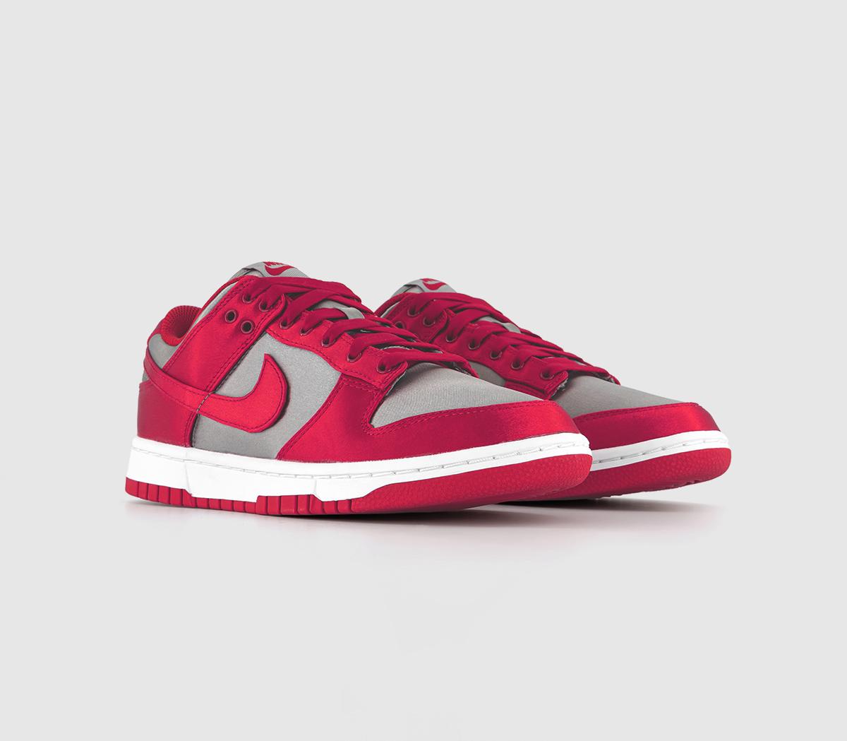 Nike Dunk Low Trainers Medium Grey Varsity Red White - Men's Trainers