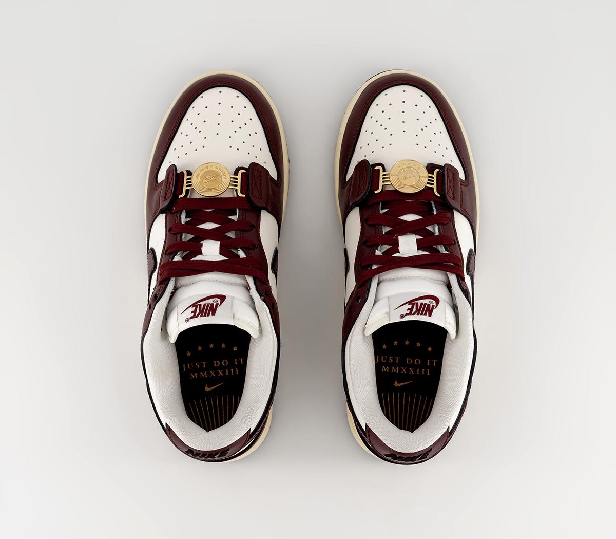 Nike Dunk Low Trainers Sail Team Red Black Muslin - Nike Dunk