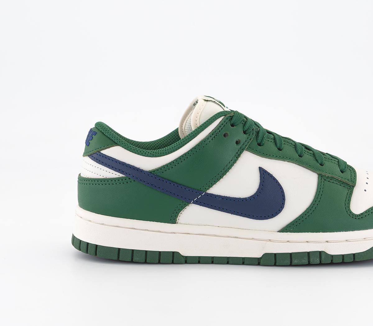 Nike Dunk Low Trainers Gorge Green Midnight Navy Phantom - Nike Dunk