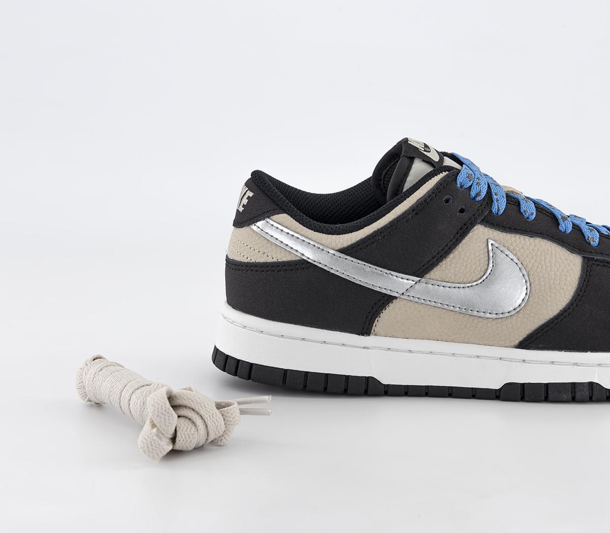 Nike Dunk Low Trainers Light Bone Metallic Siver Black Summit White ...