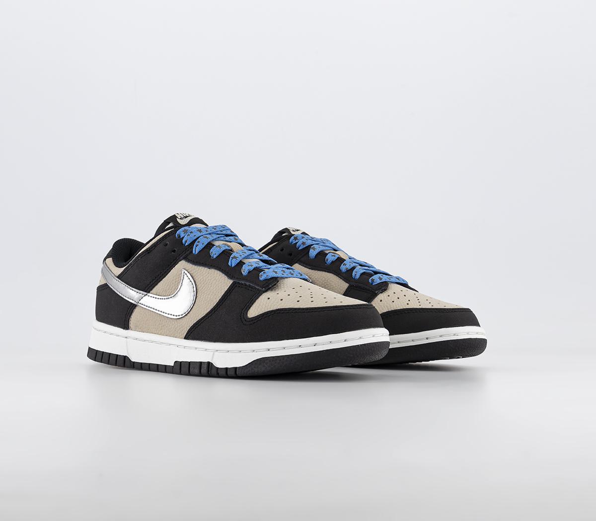 Nike Dunk Low Trainers Light Bone Metallic Siver Black Summit White ...