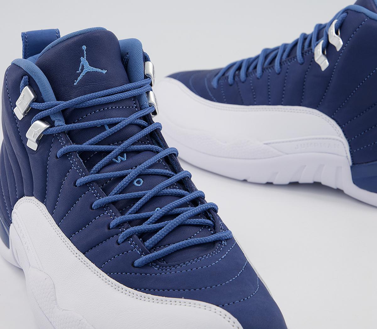 Jordan Air Jordan 12 Retro Stone Blue Legen Blue - Men's Trainers