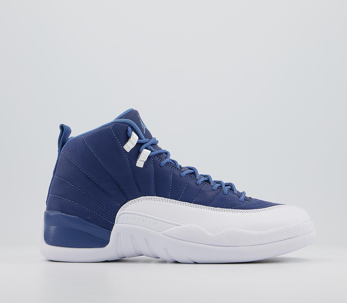 Jordan Air Jordan 12 Retro Stone Blue Legen Blue - Men's Trainers