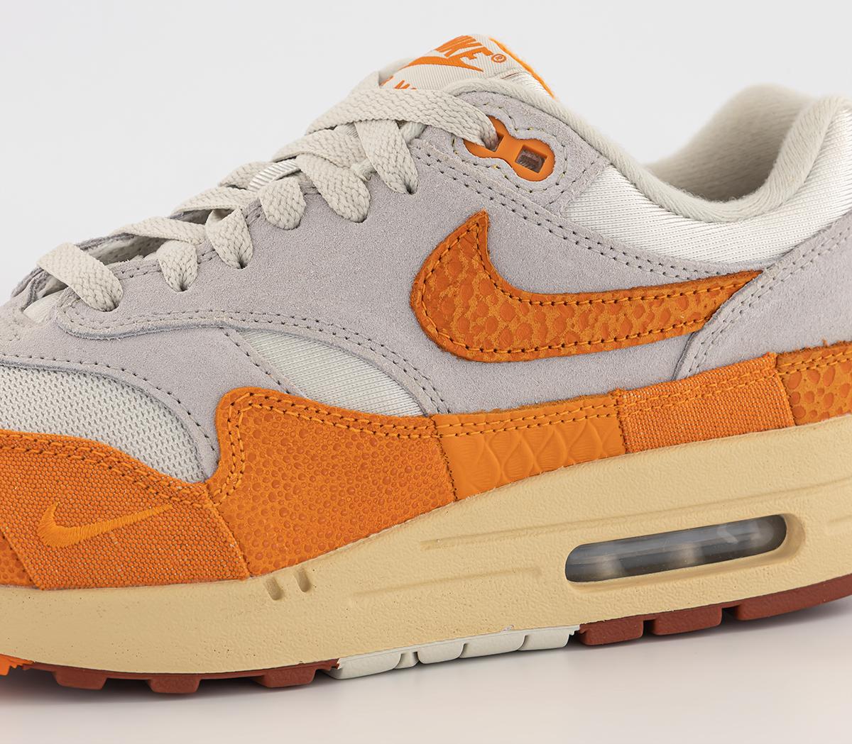 Nike Air Max 1 Trainers Light Bone Magama Orange Neutral Grey Mars ...