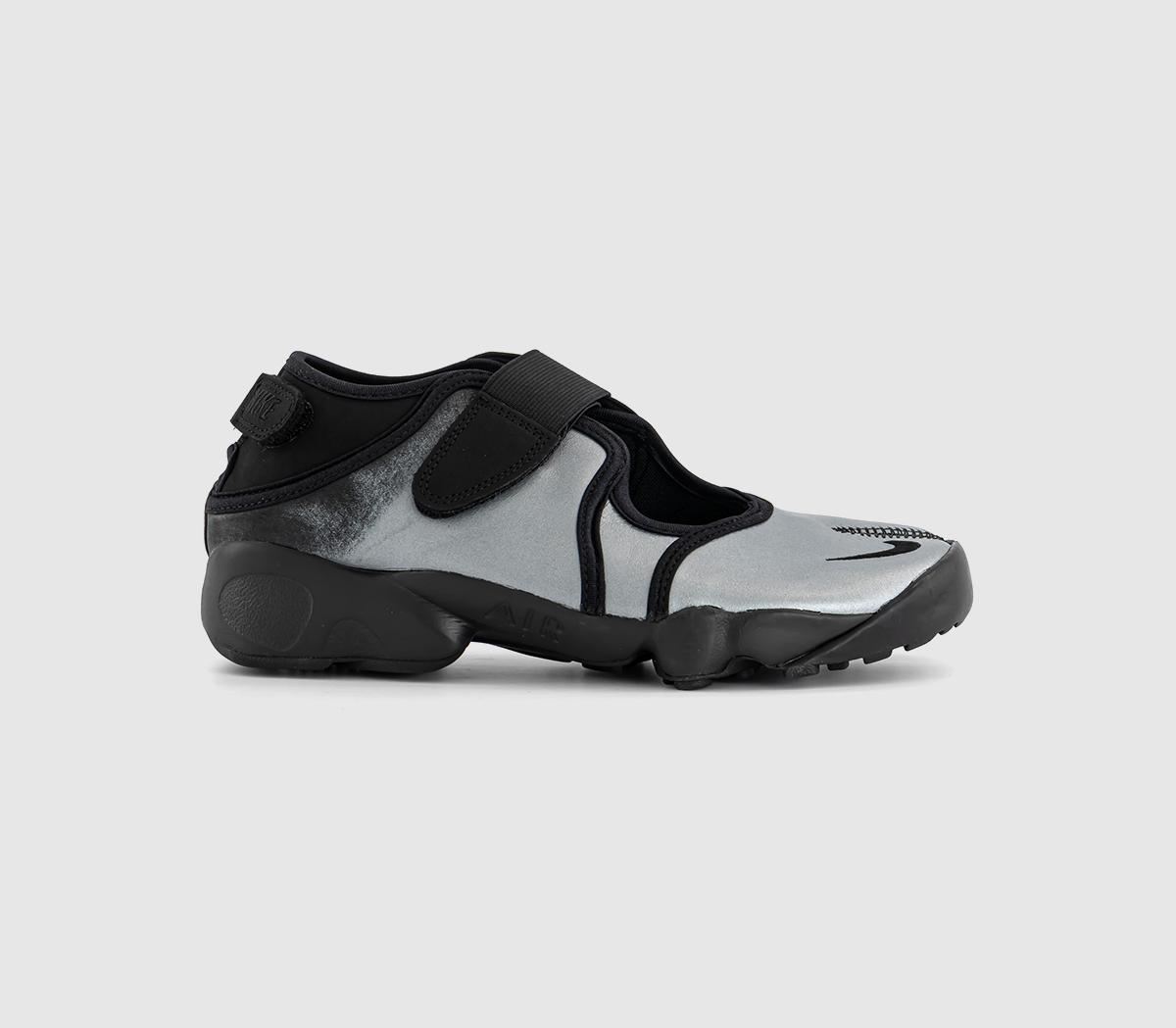 Click here for Nike Womens Air Rift Trainers Black Metallic Silve... prices