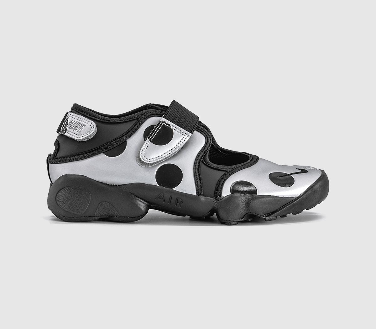 Click here for Nike Womens Air Rift Trainers Black Silver Polke D... prices