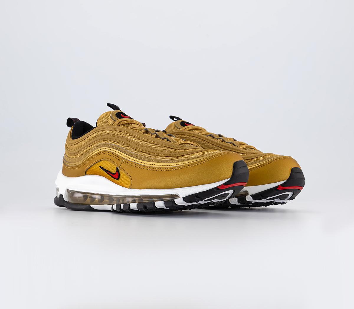 Nike Air Max 97 Trainers Metallic Gold Varsity Red Black White - Nike ...