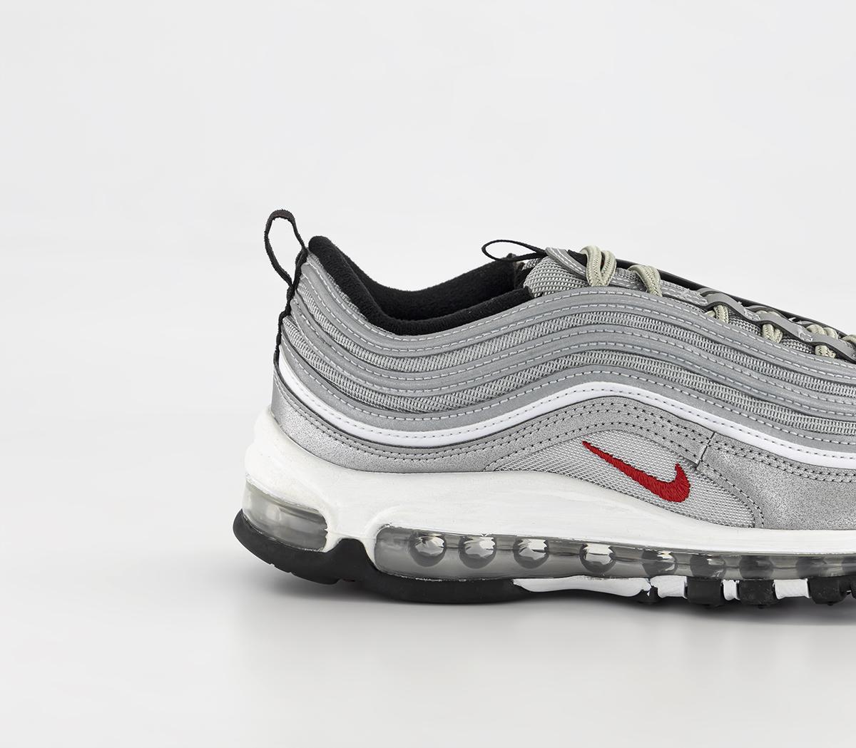 Nike Air Max 97 Trainers W Metallic Silver Varsity Red White Black ...