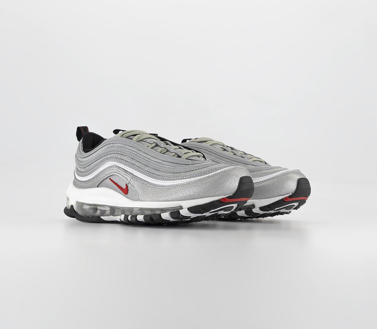Nike Air Max 97 Trainers W Metallic Silver Varsity Red White Black ...