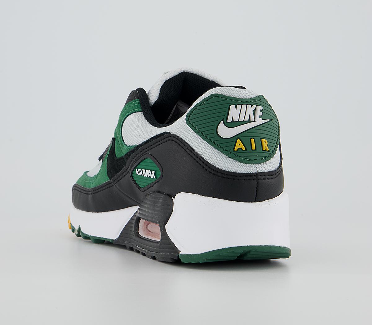Nike Air Max 90 Trainers Pure Platinum Black Gorge Green - Nike Air Max