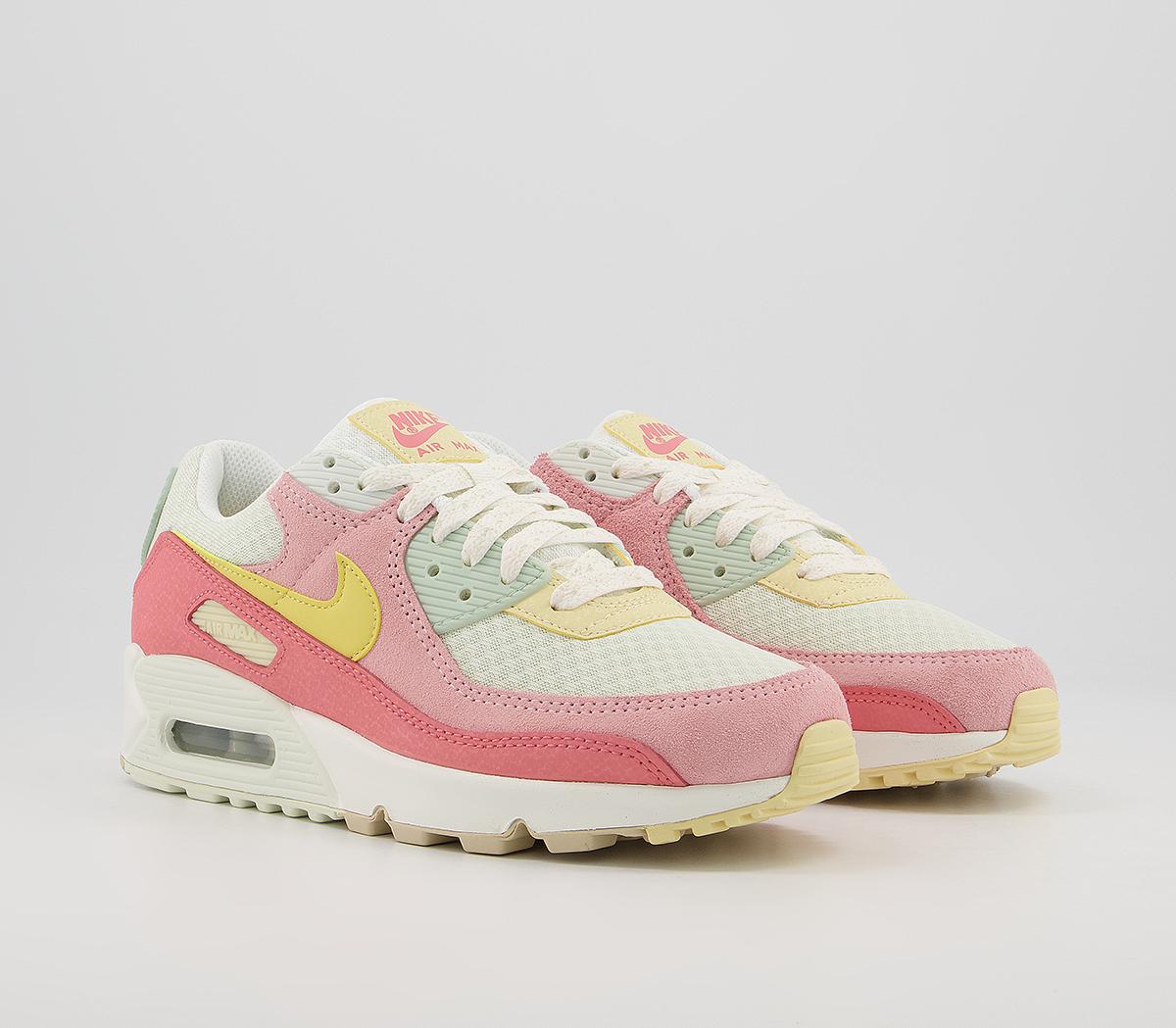 Nike Air Max 90 Trainers Sea Glass Saturn Gold Pink Salt Seafoam Sail ...