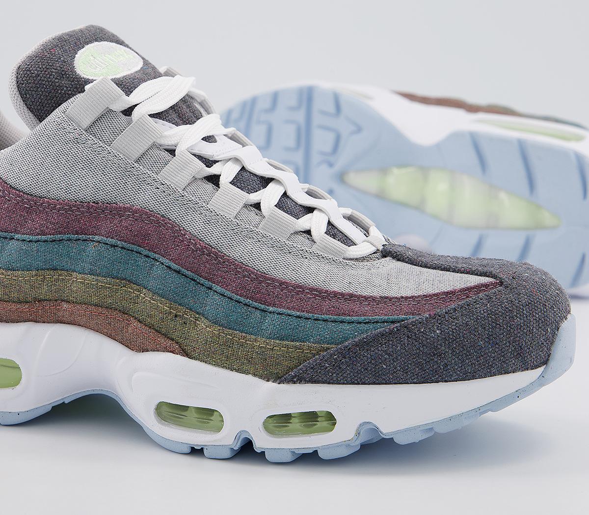 Nike Air Max 95 Trainers Nrg Vast Grey White Barely Volt Crimson Vast ...