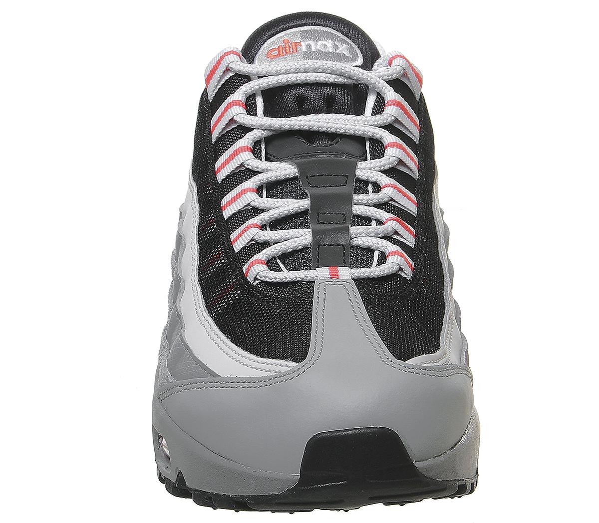 Nike Air Max 95 Trainers Track Red White Grey Black Grey Fog Track Red ...