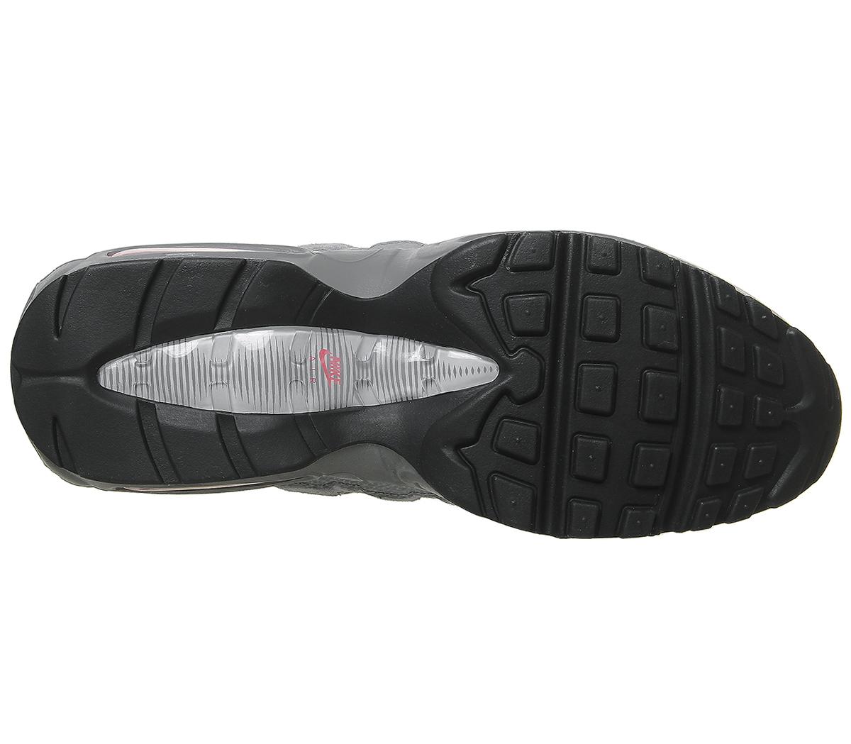 Nike Air Max 95 Trainers Track Red White Grey Black Grey Fog Track Red ...