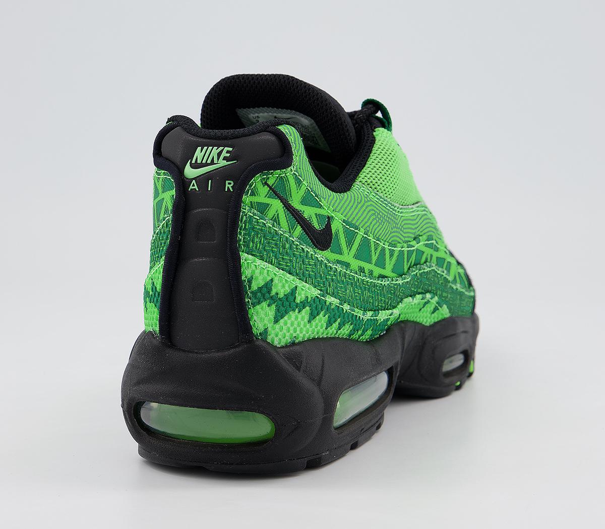 Nike Air Max 95 Trainers Pine Green Black Sub Lime White Ctry - Unisex ...