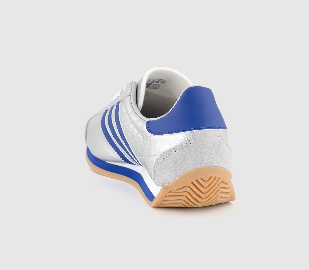 adidas Country OG Trainers Matte Silver Bright Blue White - Men's Trainers